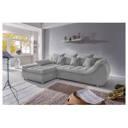 Ecksofa Inosign "Imola L-Form" Sofas Gr. B/H/T: 270cm x 90cm x 170cm, Struktur, Recamiere links, mit Bettfunktion, grau wahlweise mit Bettfunktion