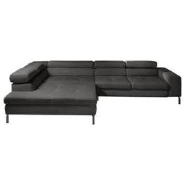 Ecksofa Gallery M BRANDED BY MUSTERRING "Felicia Due L-Form" Sofas Gr. B/H/T: 312cm x 69cm x 216cm, Feincord, mega-Recamiere links, mit Sitzvorzug manuell, grau (anthrazit) Wahlweise mit Sitzvorzug, inkl. Kopfteilverstellung, Sitzhöhe 40 cm