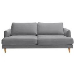 3,5-Sitzer Tom Tailor HOME Sofas Gr. B/H/T: 200cm x 83cm x 98cm, Struktur fein TBO, grau (moody grey tbo 29) Füße Eiche natur, Breite 200 cm