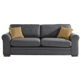 3-Sitzer Home Affaire "Broughton" Sofas Gr. B/H/T: 233 cm x 92 cm x 94 cm, Struktur, grau (anthrazit) weicher Sitzkomfort, incl. 2 Zierkissen, Keder