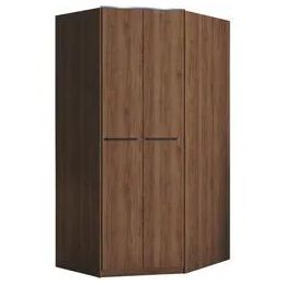 Eckkleiderschrank Priess "Barcelona Kleiderschrank Ecklösung Raumwunder" Schränke Gr. B/H/T: 95cm x 193cm x 95cm, Tiefe Seitenteil 54cm, mit Beleuchtung, braun (eichefarben artisan) in 2 Tiefen Schrank Eckschrank Garderobe