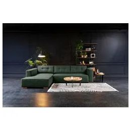 Ecksofa Tom Tailor HOME "HEAVEN CHIC XL" Sofas Gr. B/H/T: 302cm x 85cm x 221cm, Struktur grob TCU, Recamiere links, mit Bettfunktion-mit Bettkasten, grün (green forest tcu 33) aus der COLORS COLLECTION, wahlweise mit Bettfunktion & Bettkasten