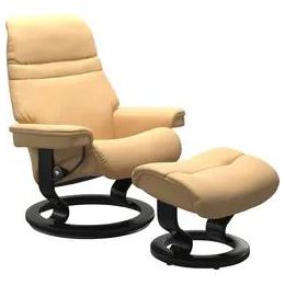 Relaxsessel stressless "Sunrise", gelb, Material Bezug, Ausführung Funktion, Größe B/H/T, Sessel, mit Classic Base, Größe L, Gestell Schwarz