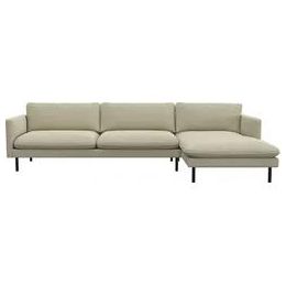 Ecksofa FLEXLUX "Bolzano" Sofas Gr. B/H/T: 294cm x 61cm x 165cm, Chenille, Chaiselongue rechts, beige (sandy beige) Sitzaufbau mit Kaltschaum & Stahl-Wellen, loose Sitz -& Rückenkissen