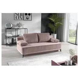 Schlafsofa WERK2 "Rosso" Sofas Gr. B/H/T: 200cm x 93cm x 95cm, Cord, rosa (rosé) 2-Sitzer Sofa und Schlafcouch mit Federkern & Bettkasten