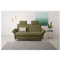 3-Sitzer Home Affaire "Westerland" Sofas Gr. B/H/T: 186cm x 90cm x 89cm, Olympia EASY CLEAN, mit Armlehnfunktion, grün (olive) Federkern-Polsterung. wahlweise mit Armlehnfunktion