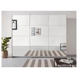 Schwebetürenschrank Rauch "Oteli" Schränke Gr. B/H/T: 271 cm x 229 cm x 62 cm, 3 St., grau (seidengrau) mit Spiegelfront, inkl. Wäscheeinteilung 3 Innenschubladen