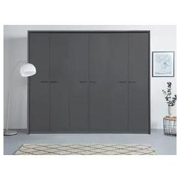 Drehtürenschrank Rauch "Oteli" Schränke Gr. B/H/T: 275 cm x 231 cm x 58 cm, ohne Beleuchtung, 6 St., grau (graumetallic) inkl. Passepartout optional mit Beleuchtung