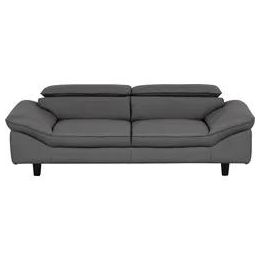 3-Sitzer Home Affaire "Pilot" Sofas Gr. B/T: 218 cm x 108 cm, Kunstleder SOFTLUX, grau (fango) Dreisitzer mit Kopfteilverstellung