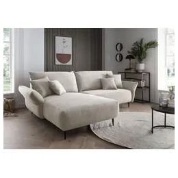 Ecksofa Inosign "Amarena L-Form" Sofas Gr. B/H/T: 286cm x 96cm x 178cm, Cord, Recamiere links, Zierkissenfarbe 40 x 40cm: beige-Zierkissenfarbe 45 x 45cm: beige, beige inklusive Armlehnenverstellfunktion, 4x Zierkissen gratis