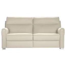 2-Sitzer NICOLETTI HOME "Atlanta" Sofas Gr. B/H/T: 154cm x 99cm x 94cm, NaturLEDER TORELLO, ohne Relaxfunktion, beige (cremeweiß) Breite 154 cm, wahlweise mit Relaxfunktion