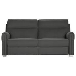 2-Sitzer NICOLETTI HOME "Atlanta" Sofas Gr. B/H/T: 154cm x 99cm x 94cm, NaturLEDER TORELLO, ohne Relaxfunktion, grau (dunkelgrau) Breite 154 cm, wahlweise mit Relaxfunktion