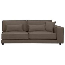 Ecksofa OTTO products "Grenette" Sofas Gr. B/H/T: 204cm x 77cm x 100cm, Samtoptik recycelt, Armlehne rechts, Armlehne rechts, braun frei oder als Teil des Modulsofas, Baumwollmix recycelte Stoffe