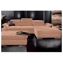 Sit & More Ecksofa SIT & MORE "Alcudia L-Form" Sofas Gr. B/H/T: 286cm x 73cm x 174cm, Luxus-Microfaser ALTARA NUBUCK, Recamiere rechts, mit Bettfunktion, braun wahlweise mit Bettfunktion