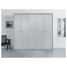 Drehtürenschrank Rauch "Oteli" Schränke Gr. B/H/T: 230 cm x 231 cm x 58 cm, ohne Beleuchtung, 5 St., grau (seidengrau) inkl. Passepartout optional mit Beleuchtung