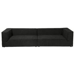 Big-Sofa Tom Tailor HOME "BIG CUBE" Sofas Gr. B/H/T: 300cm x 66cm x 129cm, Chenillestoff TSE, mit Sitztiefenverstellung, grau (steel tse 139) in 2 Breiten, wahlweise mit Sitztiefenverstellung, Tiefe 129 cm