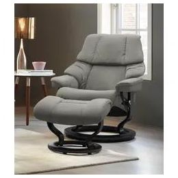 Relaxsessel stressless "Reno" Sessel Gr. ROHLEDER Stoff Q2 FARON, Classic Base Schwarz, Relaxfunktion-Drehfunktion-PlusTMSystem-Gleitsystem, B/H/T: 75cm x 96cm x 75cm, grau (grey q2 faron) mit Classic Base, Größe S, M & L, Gestell Schwarz