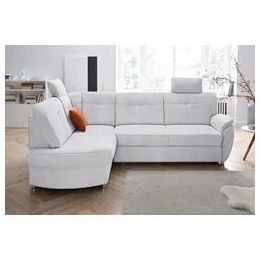 Sit & More Ecksofa SIT&MORE "Sonoma L-Form" Sofas Gr. B/H/T: 246 cm x 91 cm x 176 cm, Struktur, Ottomane links, mit Bettfunktion, silberfarben (silber) wahlweise mit Bettfunktion und Bettkasten