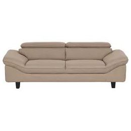 3-Sitzer Home Affaire "Pilot" Sofas Gr. B/T: 218 cm x 108 cm, Feinstruktur, beige (sand) Dreisitzer mit Kopfteilverstellung