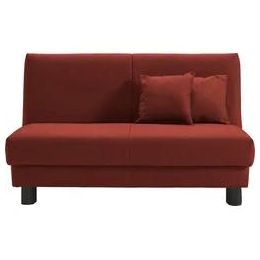 ell+ell Schlafsofa ELL + "Enny" Sofas Gr. B/T: 145cm x 100cm, Flachgewebe, Kaltschaum, ohne Relaxfunktion, rot Liegefläche Breite 120 oder 140 cm, Liegehöhe 40 Füße schwarz