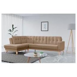 Sit & More Ecksofa SIT & MORE "Lavida L-Form" Sofas Gr. B/H/T: 298cm x 90cm x 198cm, Flachgewebe, Ottomane links, mit Kipper-mit Bettkasten-4 Rückenkissen-belastbar bis 660 kg, beige (nature) wahlweise mit Kippfunktion und Bettkasten