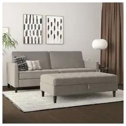 3-Sitzer DOREL HOME "Presley" Sofas Gr. B/H/T: 203cm x 83cm x 83cm, Samtvelours, grau (taupe) Sofa mit Bett-Funktion und verstellbarer Rückenlehne