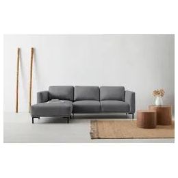 Ecksofa OTTO products "Fillin, L-Form" Sofas Gr. B/H/T: 242cm x 82cm x 152cm, Leinenmix, Recamiere links, grau (anthrazit) Struktur hergestellt aus recycelten PET-Flaschen und im Leinen-Mix