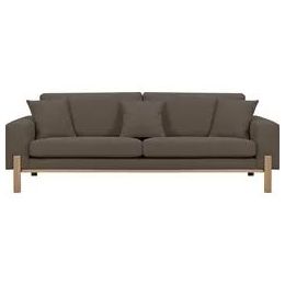 3-Sitzer OTTO products "Hanne, mit abnehmbaren Bezügen" Sofas Gr. B/H/T: 237 cm x 86 cm x 88 cm, Struktur fein recycelt, braun verschiedene Bezugsqualitäten: Baumwolle, recyceltes Polyester