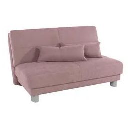 Schlafsofa Inosign "Gina" Sofas Gr. B/H/T: 140cm x 86cm x 195cm, Chenille, rosa (flamingo) mit einem Handgriff vom Sofa zum Bett