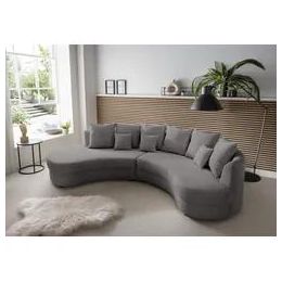 Ecksofa Inosign "Limoncello L-Form" Sofas Gr. B/H/T: 287cm x 76cm x 160cm, Cord, Ottomane links, Ottomane links, grau ergonomische Form