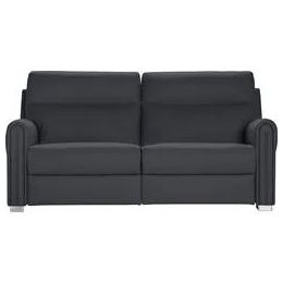 2-Sitzer NICOLETTI HOME "Atlanta" Sofas Gr. B/H/T: 154cm x 99cm x 94cm, NaturLEDER TORELLO, ohne Relaxfunktion, blau (dunkelblau) Breite 154 cm, wahlweise mit Relaxfunktion