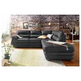 Ecksofa COTTA "Royale L-Form" Sofas Gr. B/H/T: 250cm x 88cm x 234cm, Luxus-Kunstleder, Ottomane rechts, mit Bettfunktion, schwarz wahlweise mit Bettfunktion