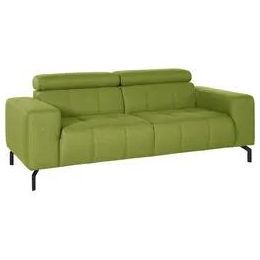 2-Sitzer DOMO collection "Cunelli" Sofas Gr. B/H/T: 208cm x 79cm x 104cm, Struktur fein, Mit Kopfteilverstellung, grün (lime) wahlweise inklusive 6-fach verstellbarer Kopfteilverstellung