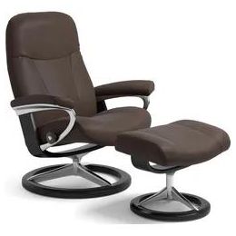 Relaxsessel stressless "Garda", braun (braun batick), B:82cm H:102cm T:72cm, Sessel, mit Signature Base, Größe M, Gestell Schwarz