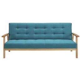 Schlafsofa Salesfever Sofas Gr. B/H/T: 190 cm x 81 cm x 85 cm, Strukturstoff, Strukturstoff, blau (petrol) Mit 60Relax- und Schlaffunktion