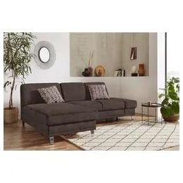 Sit & More Ecksofa SIT & MORE "Clio L-Form" Sofas Gr. B/H/T: 246cm x 89cm x 165cm, Microfaser, Recamiere links, ohne Bettfunktion-ohne Bettkasten, braun wahlweise mit Bettfunktion oder Vorziehsitz und Bettkasten, Federkern