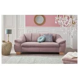 Sit & More 3-Sitzer SIT & MORE "Santo" Sofas Gr. B/H/T: 210cm x 82cm x 93cm, Struktur weich, rosa (rose) mit Federkern