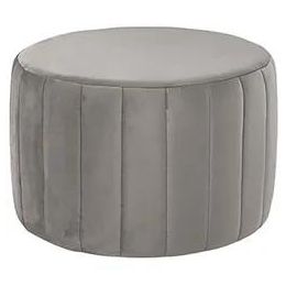 Pouf Fink "Helen", grau (hellgrau), B:60cm H:43cm T:60cm, Poufs, mit seitlichen Nähten