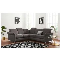 Sit & More Ecksofa SIT & MORE "Darwin L-Form", grau (anthrazit), B:249cm T:229cm, Sofas, inklusive Federkern, wahlweise mit Kopfteilverstellung, Bettfunktion