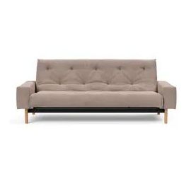 Schlafsofa INNOVATION LIVING TM "MIMER hochwertige Schlaffunktion, aktuelles Design und extra Komfort" Sofas Gr. T: 100 cm, Feincord CORDUFINE, beige (beige 318 cordufine) Taschenfederkernmatratze, Breite Liegefläche 140 cm