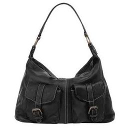 Shopper CLUTY Gr. B/H/T: 36cm x 25cm x 11cm onesize, schwarz Damen Taschen echt Leder, Made in Italy