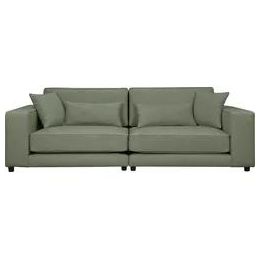 3-Sitzer OTTO products "Grenette" Sofas Gr. B/H/T: 244cm x 77cm x 100cm, Samtoptik recycelt, grün Modulsofa, im Baumwoll-Leinenmix oder aus recycelten Stoffen