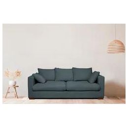 2-Sitzer Home Affaire "Coray" Sofas Gr. B/H/T: 175 cm x 80 cm x 113 cm, Cord, grau (grey) extra weich und kuschelig, Füllung mit Federn Daunen