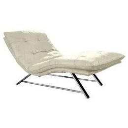 Relaxliege W.Schillig "daily dreams", beige (sahara s37), B:95cm H:91cm T:170cm, Stoff S37 (100% Polyester), Sofas, in Waffelkissen-Optik, wahlweise mit Motor, Kufengestell, in 2 Breiten