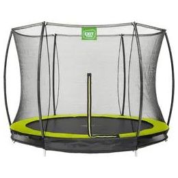 Gartentrampolin EXIT "Silhouette Ground" Trampoline Gr. Ø 244cm, grün (schwarz) Kinder mit Sicherheitsnetz