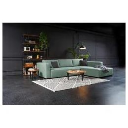 Ecksofa Tom Tailor HOME "HEAVEN STYLE XL" Sofas Gr. B/H/T: 302cm x 85cm x 221cm, Struktur fein TBO, Recamiere rechts, mit Bettfunktion-mit Bettkasten-Kunststofffuß, grün (mint tbo 53) aus der COLORS COLLECTION, wahlweise mit Bettfunktion & Bettkasten