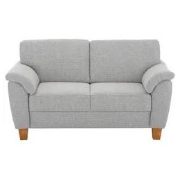 2-Sitzer Home Affaire "Texel" Sofas Gr. B/H/T: 156cm x 87cm x 88cm, Struktur, silberfarben (silber) mit Federkern und Kontrastnaht, Füße Buche eichefarben