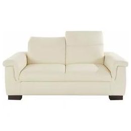 2-Sitzer DOMO collection "Sully" Sofas Gr. B/H/T: 193cm x 84cm x 102cm, Kunstleder SOFTLUX, ohne Rückenverstellung, beige (creme) wahlweise mit Rückenverstellung