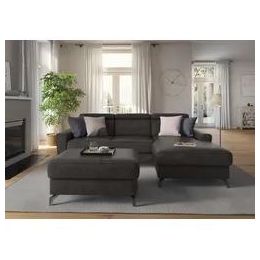 Sit & More Ecksofa SIT & MORE "Scarlett L-Form" Sofas Gr. B/T: 258cm x 172cm, Luxus-Microfaser, Recamiere rechts, mit Bettfunktion-mit Kopfteilverstellung-mit Bettkasten, grau (anthrazit) inklusive Kopfteilverstellung, wahlweise mit Bettfunktion, Bettkasten