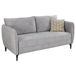 Jockenhöfer 2,5-Sitzer JOCKENHÖFER GRUPPE "Novara" Sofas Gr. B/T: 177 cm x 85 cm, Velours, grau mit attraktiver Steppung, Rauten-Biesennähte, frei im Raum stellbar